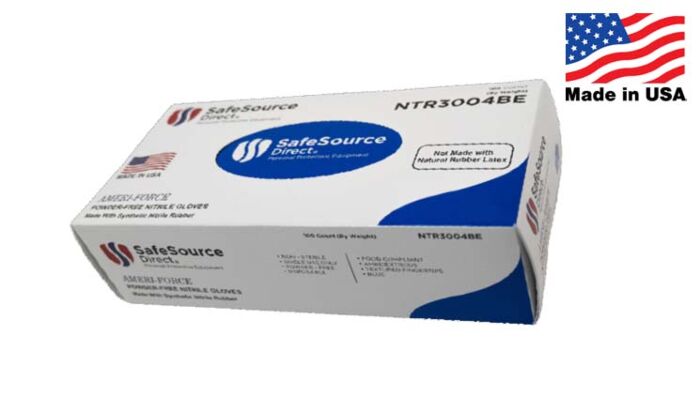 Ameri-Force NTR3002BK 6 Mil Nitrile Gloves, Powder Free, Black, Size Small - *Made in the USA*