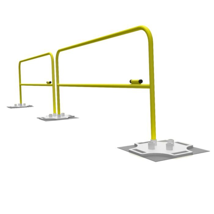 Portable Guardrail Systems - Galvanized Base with Yellow Powder Coated ...